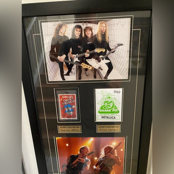 Other | Metallica Frame Collage With Rare Backstage Pass | Poshmark